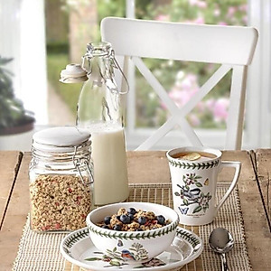 Portmeirion Botanic Garden Birds Fruit Bowl | 5.5 Inch Dessert Bowl with Baltimore Oriole Motif made of Fine Earthenware | Dishwasher and Microwave Safe | Made in England