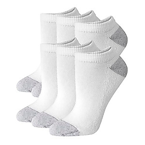 Hanes womens Plush Comfort Toe Seam No Show Socks, 6-pair Pack fashion liner socks, White, Shoe Size 5-9 US