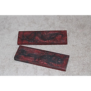 Resin Knife Scales Blank for DIY Crafts Knife Gun Handle Decoration, Exotic Knife Scales,Timber Handle Plate for Music Instruments (Burgundy)