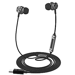 Betron BS10C Type C Earphones Wired in Ear Headphones with Microphone and Volume Controller for USBC Type Devices
