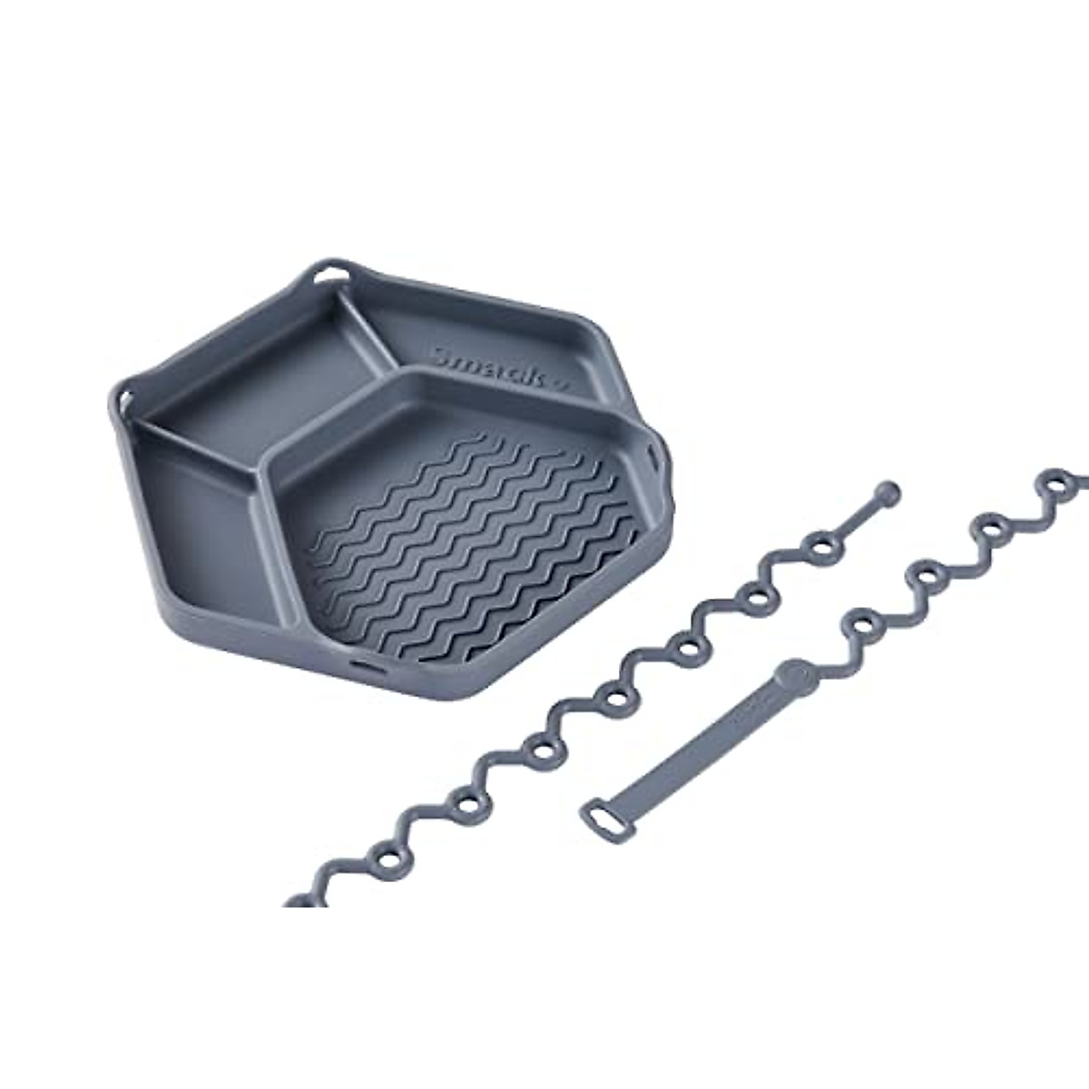 Smack Fun - The Original All-in-one Suction Plates + Safety Toy Straps - Silicone Suction Plates for Toddlers + Baby - First Foods + Self-Feeding. Comes with 2 straps (Tradewinds)