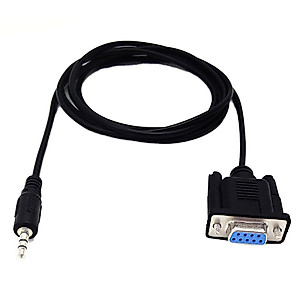 Qaoquda DB9 9 Pin Female to 3.5mm Male Plug Serial Cable RS232 to 1/8 inch Conversion Cable Cord- 6FT/1.8M
