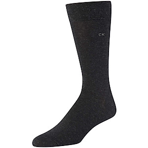 Calvin Klein Men's Dress Socks - 8 Pack Breathable Cotton Mid Crew Socks - Casual Long Work Socks for Men (Sizes 7-12), Size 7-12, Greynavy