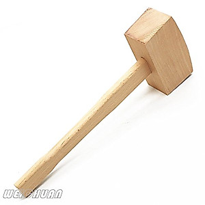 WEICHUAN 5" Unfinished Beech Wood Mallet Ice Hammer Mallet - Solid Beechwood Damage-Free Striking Woodworking Carving Mallet Woodworking Hand Tool