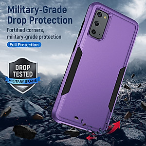 Warsia for Galaxy S20 Case,Samsung S20 Case,with Screen Protector [Military Grade Drop Tested] Heavy-Duty Tough Rugged Shockproof Protective Case for Samsung Galaxy S20 6.2 inch, Purple