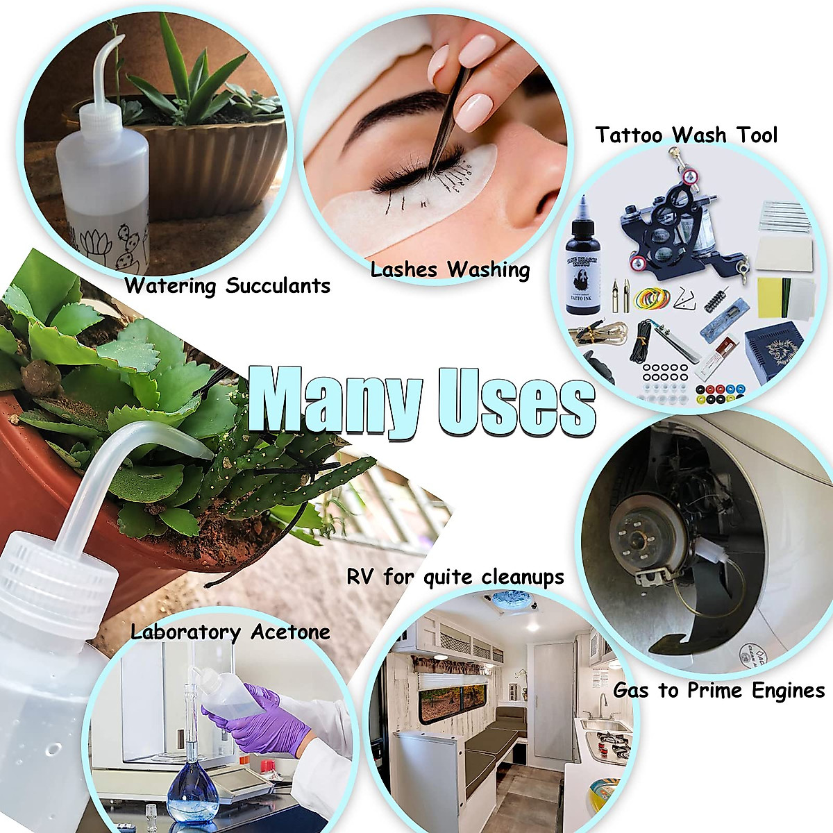 Valchoose 2Pack 500ml Squeeze Bottle 16.9oz, No Spill Wash Bottles Large with Handy Measurement Lines, Wash Bottles Squeeze Spout Flowing Well