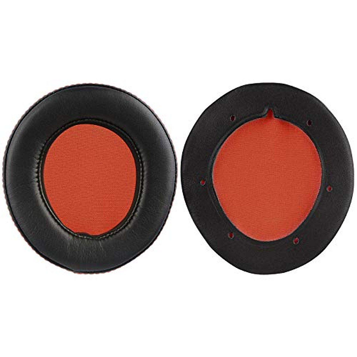Geekria QuickFit Protein Leather Replacement Ear Pads for Steelseries 9H Headphones Earpads, Headset Ear Cushion Repair Parts (Black/Orange)