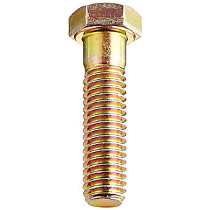 Steel Hex Bolt, Grade 8, Zinc Yellow-Chromate Plated Finish, Hex Head, External Hex Drive, Meets ASME B18.2.1/SAE J429, 3-1/2" Length, Partially Threaded, 5/8"-18 Threads (Pack of 5)