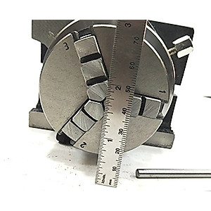 3"/ 80 MM SMALL MILLING ROTARY TABLE WITH 65 MM 3 JAW CHUCK & BACK PLATE + FIXING TNUTS BOLTS (WITH 65 MM 3 JAW SELF CENTERING)