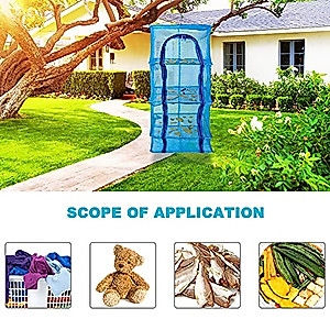 Wjiang Fish Drying Net 3 Layers Folding Drying Net Drying Cage for Drying Fish, Vegetables, Fruit Dryer Mesh Hanging Net for Fishing, Picnic, Household.