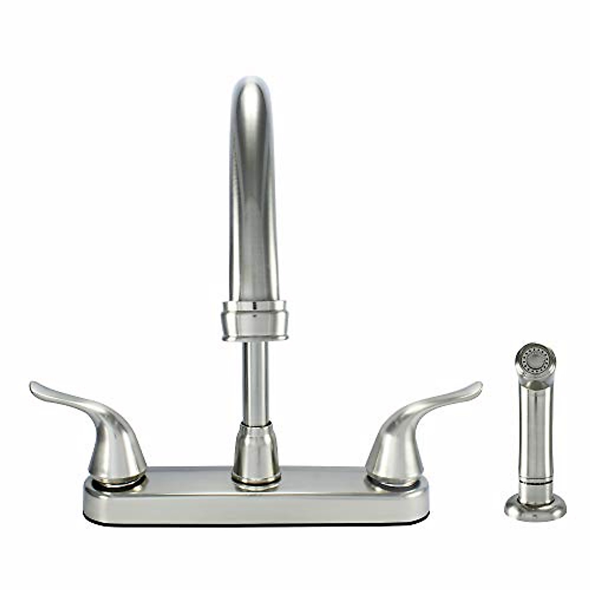 Wasserman 23073124 - RV Kitchen Sink Faucet High Spout Double Handle Washerless with Side Spray