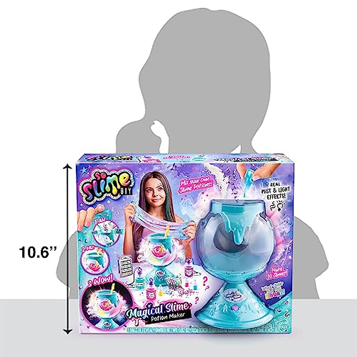 So Slime DIY Magical Slime Potion Maker Cauldron; Make your own Slime Potions; Mist and Light Effects; Makes 10 Slimes; Just add Water; Fill Mini Potion Bottles to Wear or Share; Discover your Fortune