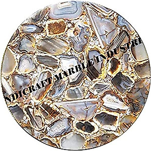 Natural Brown Agate Stone 36" x 36" Inch Round Coffee & Centre Table Top, Natural Brown Agate Stone Round Dining Table Top, Brown Agate Meeting Room Table Top, Piece Of Conversation, Family Heir Loom