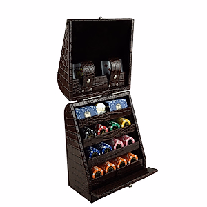 Bello Games Collezioni - Piazza Della Stazione Luxury Poker Set from Italy in a Genuine Leather Croco Printed Case