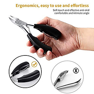 Toenail Clippers, Medical Grade Toe Nail Trimmer, Nail Clippers for Thick Nails or Ingrown Toenail Tool, Stainless Steel Sharp Pedicure Toe Nail Clippers Adult, with Easy-to-Grip Rubber Handle.