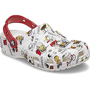 Crocs Unisex-Child Classic Peanuts Snoopy Clogs, White/Multi, 6 Toddler