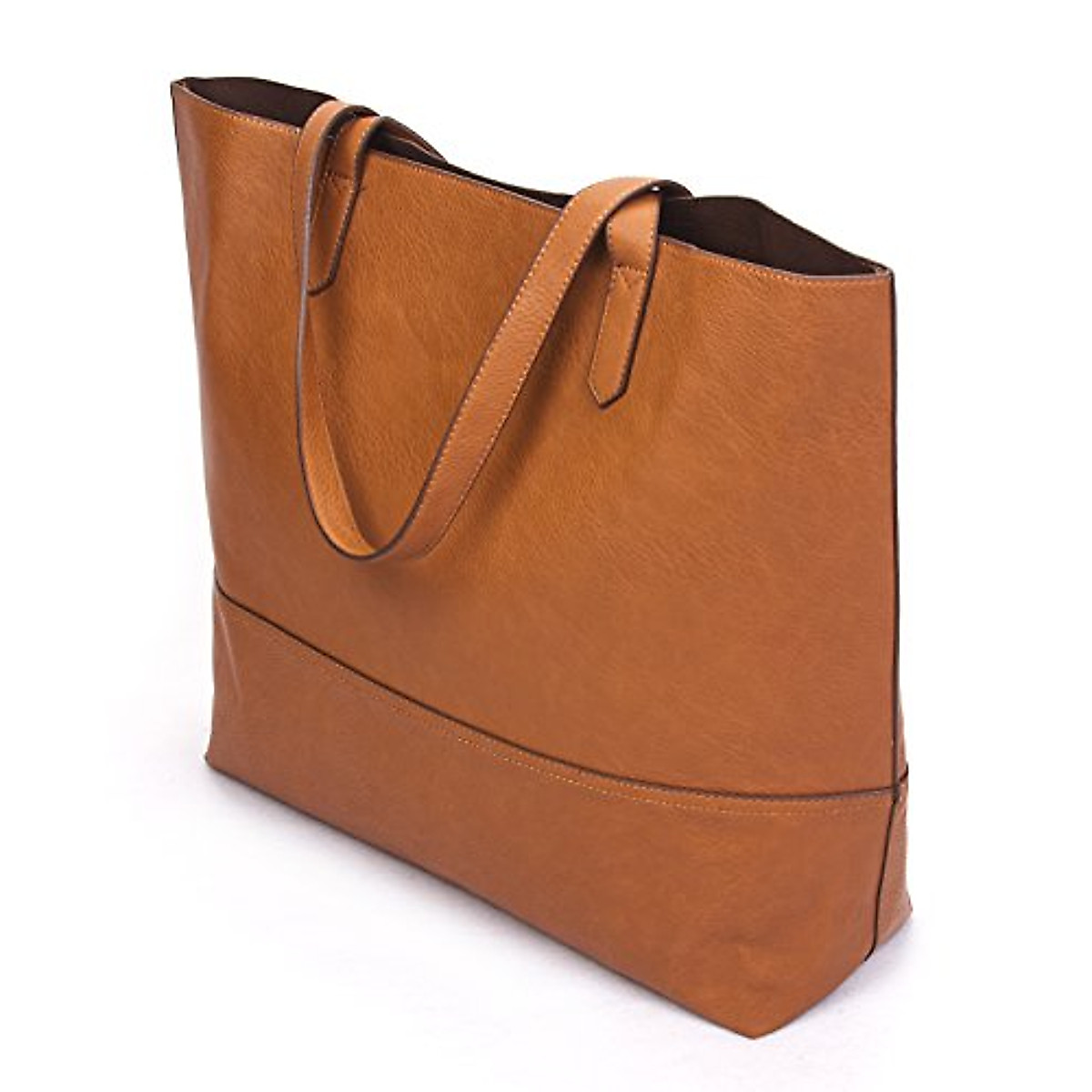 Overbrooke Reversible Tote Bag, Tan - Vegan Leather Womens Shoulder Tote with Wristlet