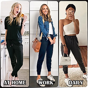 FULLSOFT Sweatpants for Women-Womens Joggers with Pockets Lounge Pants for Yoga Workout Running (Black,Large)