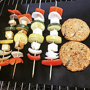 Oven Liner BBQ Grill Mat 40x33cm Non Stick Barbecue Baking Mats Reusable Teflon Oven Liner Sheets Baking on Gas Charcoal Electric Oven Black (2)