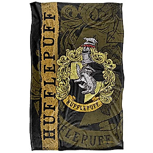 Harry Potter Blanket, 36"x58" Harry Potter House Crest Hufflepuff Silky Touch Super Soft Throw Blanket