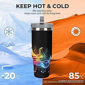 SYJTGDE Large Capacity Car Cup Rainbow Musical Note Melody Fashionable Upgrade Car Cup Advanced And Beautiful Travel Cup