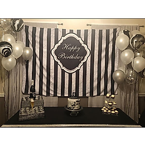 Mayen 50 Pcs 12 Inches Black Silver White Balloons Set, Black Marble Balloons, Silver Metallic and Silver Confetti Balloons, Black and Silver Birthday Party Decorations, Silver Graduation Decorations
