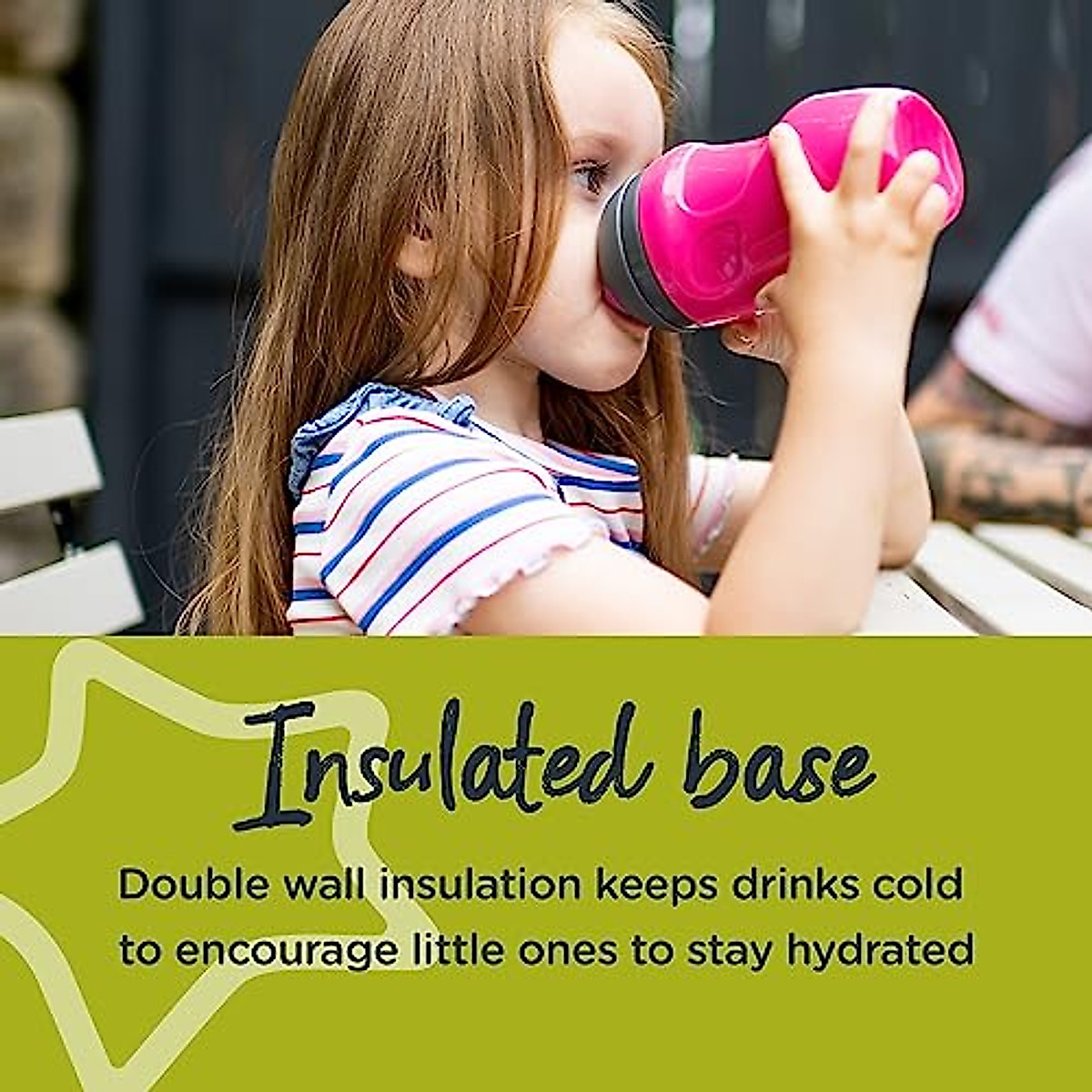 Tommee Tippee Insulated Sippee Cup, Water Bottle for Toddlers, Spill-Proof, BPA Free, 9oz, 12m+, Pack of 2, Green and Teal