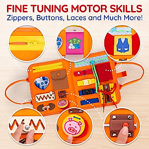 Baby Busy Board Montessori Toys for Kids - Baby Sensory Toys for Toddlers - Toddler Busy Board for 3+ Year Old - Baby Sensory Board Learning Toys Gift for 3+ Year Old Boys & Girls