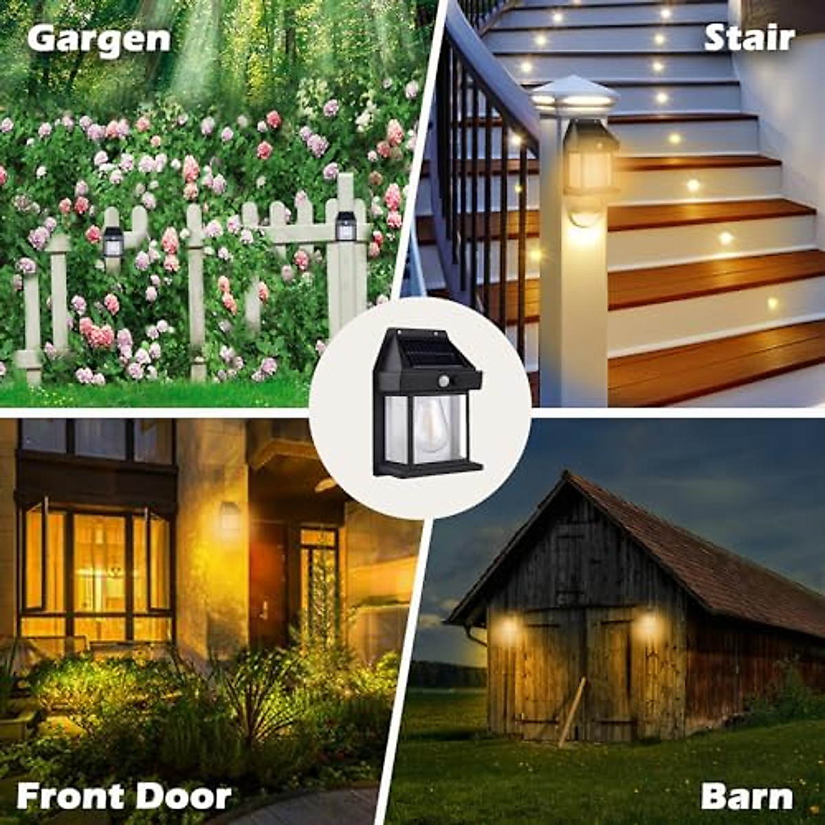 2 Pack Solar Wall Lights outdoor, Wireless Solar Outdoor Lights Wall Tungsten Lights with 3 Modes & Motion Sensor Solar Powered Porch Lights for Yard, Patio, Driveway, Garden, Fence Security Lamp