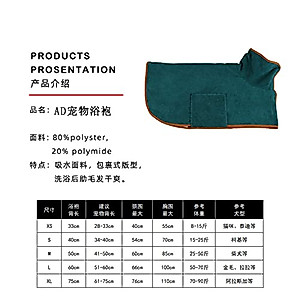 HZXINWANG Dog Dry Clothes Bathrobe Towel, Microfiber Dog Bathrobe, Adjustable Collar and Waist Pet Towel, Dog Dry Grooming Towel with Embroidery (XS, Rose)