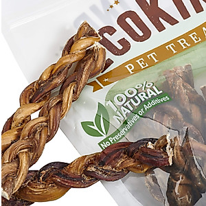 EcoKind Pet Treats - Braided Bully Sticks For Dogs - All Natural Dog Chew Stick Variety Pack - Healthy, Odor Free, Safe & Delicious Puppy Dental Chews - No Preservatives - 6" 1 lb Bag