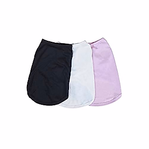 QWINEE 3pcs Dog Shirt Tank Top Puppy Vest Dog Cat Basic Shirts Clothes for Small Medium Dogs Kitten Kitty Multicolor M