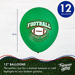 Treasures Gifted Football Balloons - 12 Pack of 12 Inch Football Helium Balloons - Football Decorations - Football Party Supplies - Football Decor - Sports Balloons - Football Party Balloons
