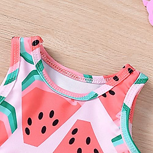 Aalizzwell 3-6 Months Infant Baby Girls Swimsuit Two Piece Watermelon Ruffle Bathing Suit Bikini Tops Bottoms Swimming Suit Swimwear Beach Wear Pink