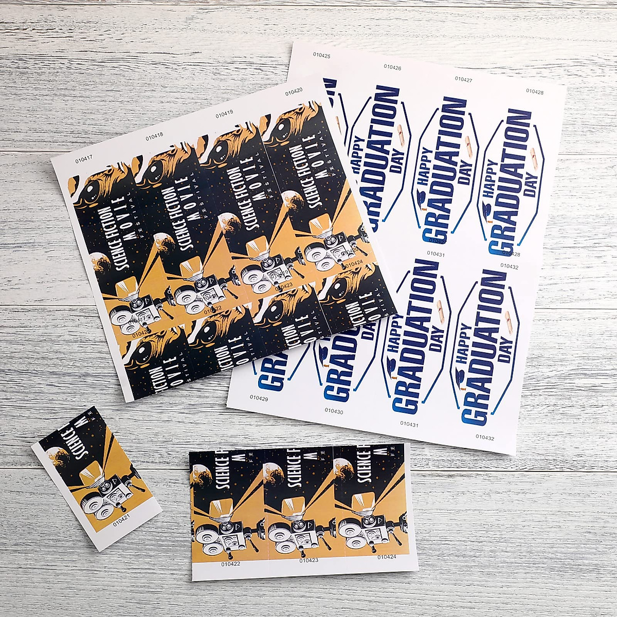 100 Sheets 8.5" x 11" 35lb Printable Event and Raffle Tickets Serialized with Ticket Numbers 800 Pcs 2.125" x 5.5" White Printable Tickets with Tear Away Stubs Easy Printing Card for Event Host