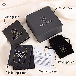 MAX + STONE 14k Solid White Gold Stud Earrings for Women & Men with CZ | Real 14k Gold Cubic Zirconia Earrings Studs with Secure Butterfly Backs | Anti-Tarnishing Cubic Zirconia Studs | Size - 4MM