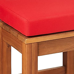 Amazon Aware FSC Certified (FSC N004130) Outdoor Patio Stools with Cushions, Acacia Wood, Set of 2, Natural Finish