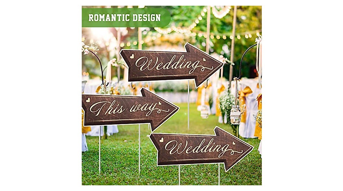 Elegant Wedding Directional Signs - 5 Piece Set