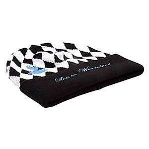 Disney Alice in Wonderland Beanie Hat Checkered Lost Logo Official Black Size One Size