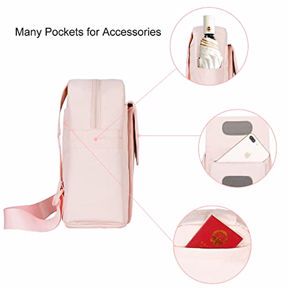 TULLIO Camera Bag Small for Photographer Canvas Camera Sling Bag Waterproof Dslr Camera Case Pink for Women Lightweight Compatible with Nikon Sony