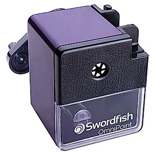 Swordfish 40305 OmniPoint Mechanical Versatile Manual Pencil Sharpener, 8-12 mm - Purple