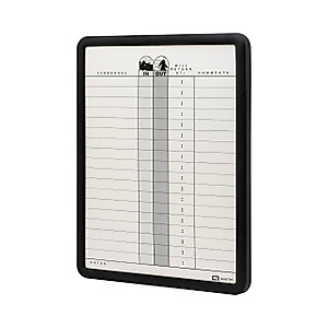 Quartet In/Out Board, 11" x 14", DuraMax Porcelain, In and Out Board, Classic Gray, Black Frame (750), Gray/White, 11 x 14 Inches (Tracks 18 Names)