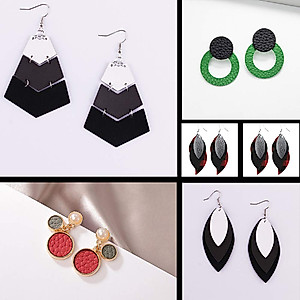 HGUAN Double Sided Faux Leather Sheets 7.9"X26.5",Used to Make Leather Earrings, Hair Bows, Sewing and Different DIY Projects (Red)