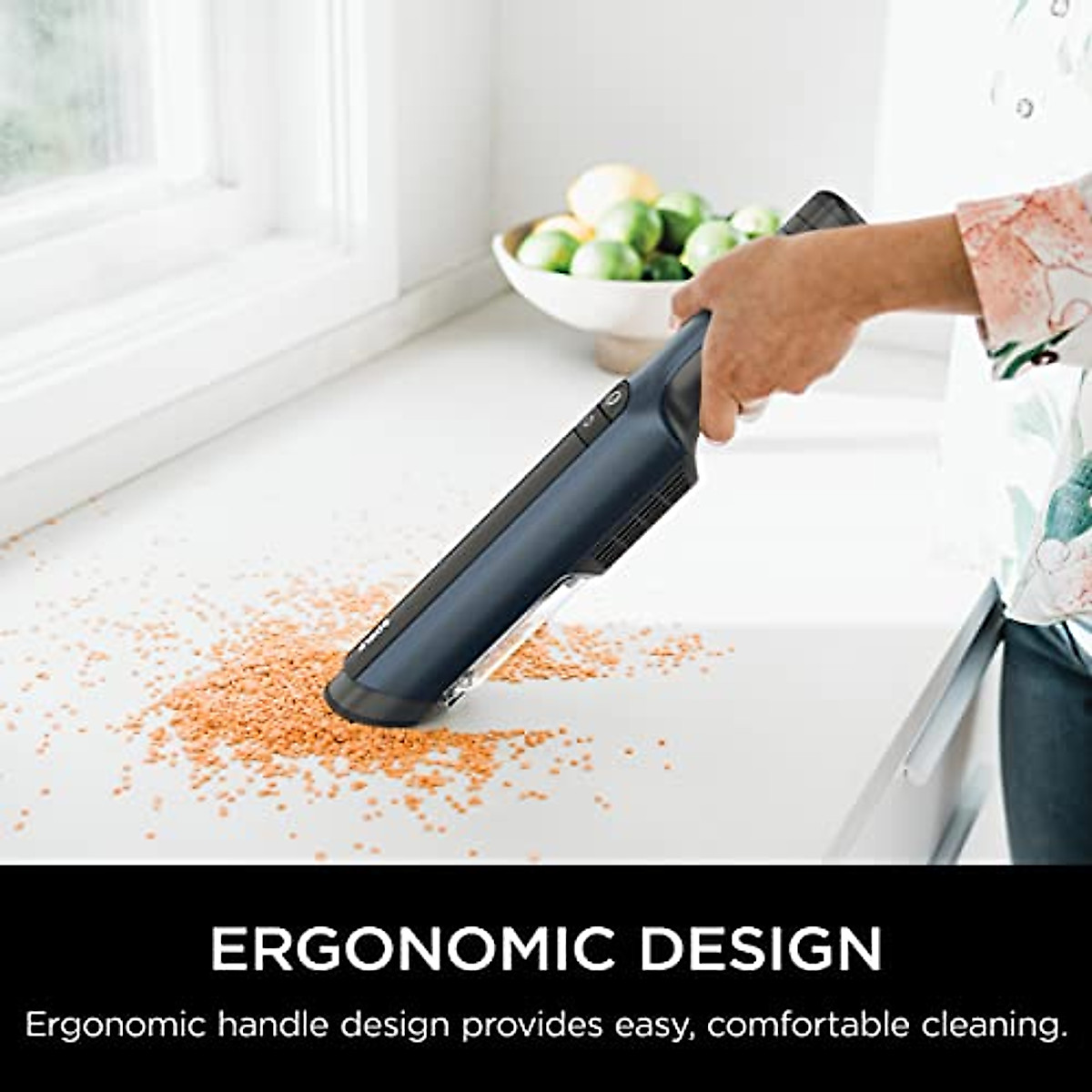 Shark WV410BL WANDVAC Cordless Hand Vacuum, Ultra-Lightweight & Portable with Powerful Suction & Tools for Pets, Designed for Car & Home, Dark Blue