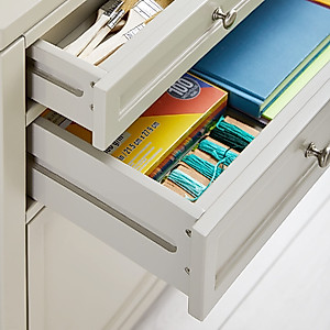 Martha Stewart Crafting Kids' Artwork Storage - Creamy White: Wooden Art Supply Storage Cabinet with Drawers, Crafting Organization for Paper and Tools