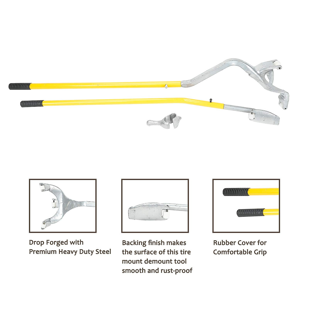 BLACKHORSE-RACING 17.5" to 24.5" Tire Changer Mount Demount Removal Tool Tubeless Truck Extra Bead Keeper Yellow