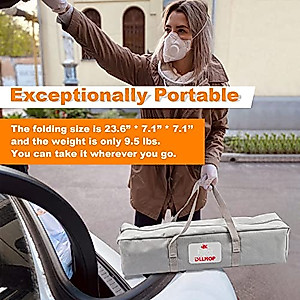 24 Inches Camping Fire Pit, DLLHOP Fire Pit with Aluminum- Alloy Frame, 304 Stainless Steel Mesh and Heat Shield for Leave No Trace Fires, Outdoor Fire Pit for Camping, Beach Parties, Patio, DH-FP01