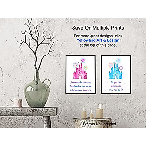 Inspirational Quotes Wall Decor Set - Castle World Motivational Wall Art Room Decoration Poster Prints for Kids, Boys, Girls Bedroom - Gift for Women and Fans 8x10 prints Unframed