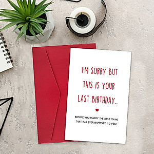 Leinessy Funny Fiancé Birthday Card, Rude Happy Birthday Card, Humor Bday Card for Husband to Be, Fiance Birthday Gift