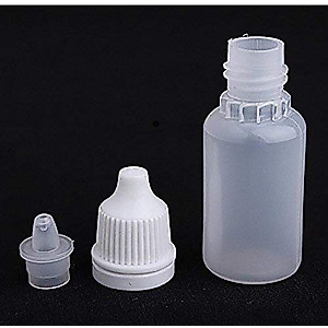 50PCS Empty Refillable Squeezable Plastic Dropper Bottle Eye Liquid Dropper Container Jar Vial Holder with Screw Caps and Plugs for Cosmetic Essential Oil Reagent Lab Drops 15ml/0.5oz